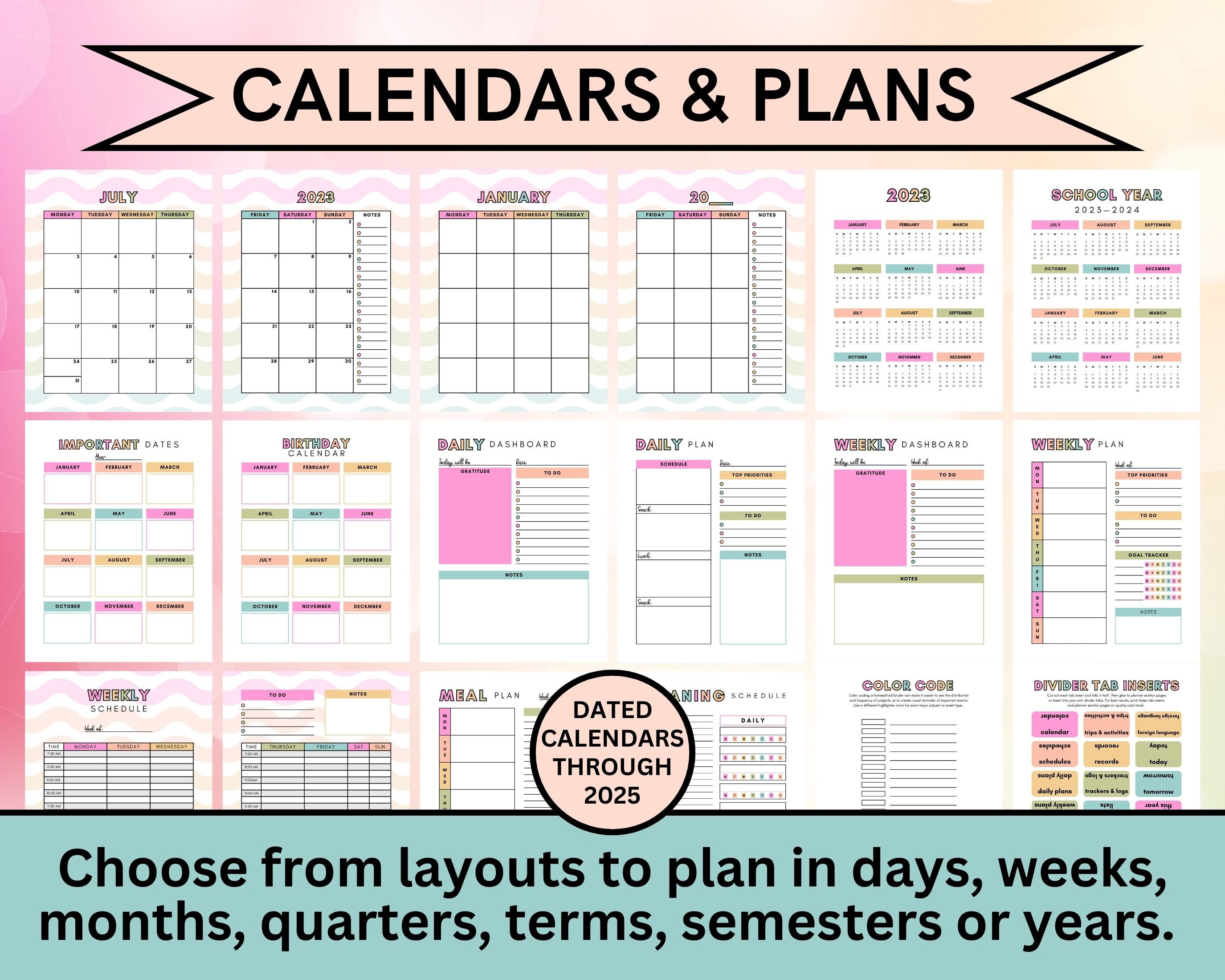 Homeschool Planner Printable, Homeschool Planner, 2023 2024, Homeschool ...