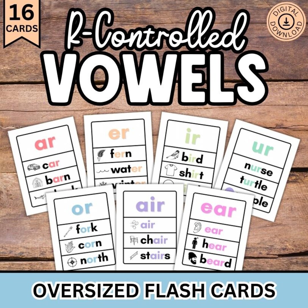 R Controlled Vowel, Flash Cards, Printable, Bossy R Chart, Word Wall ...