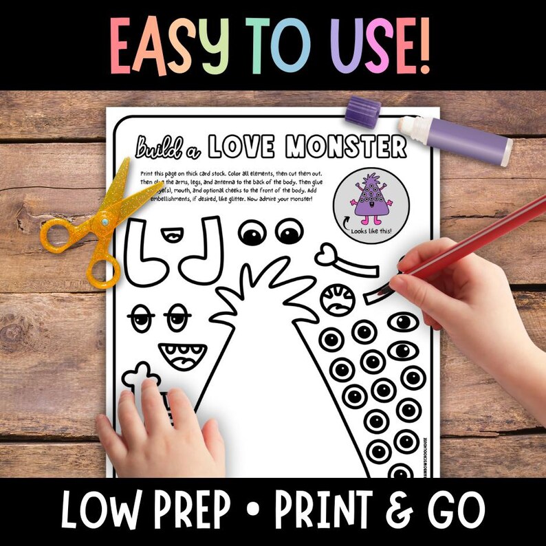 Build a Love Monster, EASY & FUN Valentine Craft for Kids - Etsy