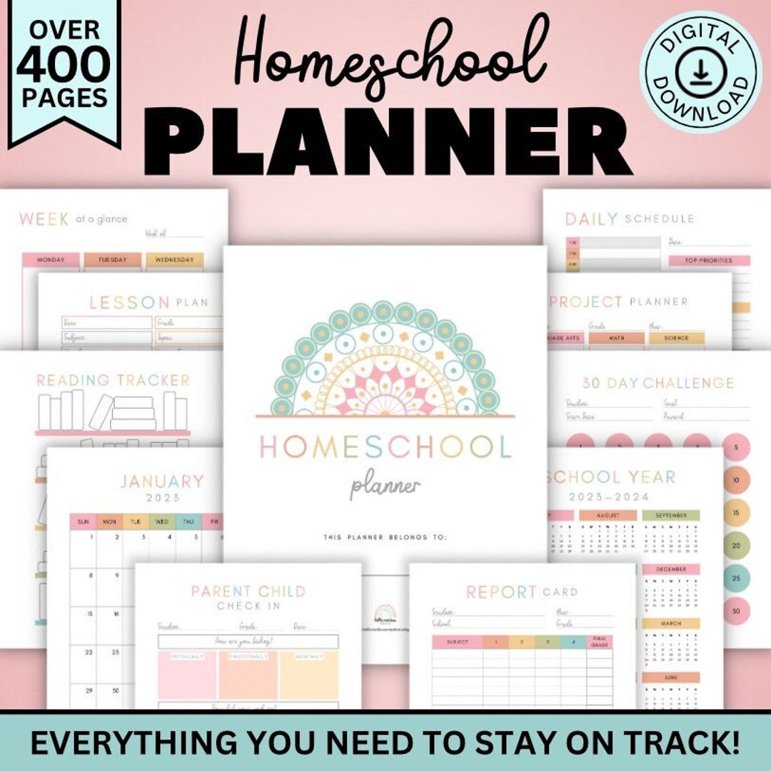 Homeschool Planner Printable, Homeschool Planner, 2023 2024, Homeschool ...