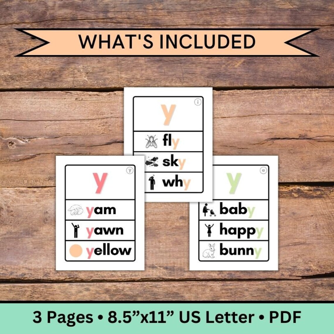 Three Sounds of Letter Y, Y as a Vowel, Y Consonant Sound, Phonics ...