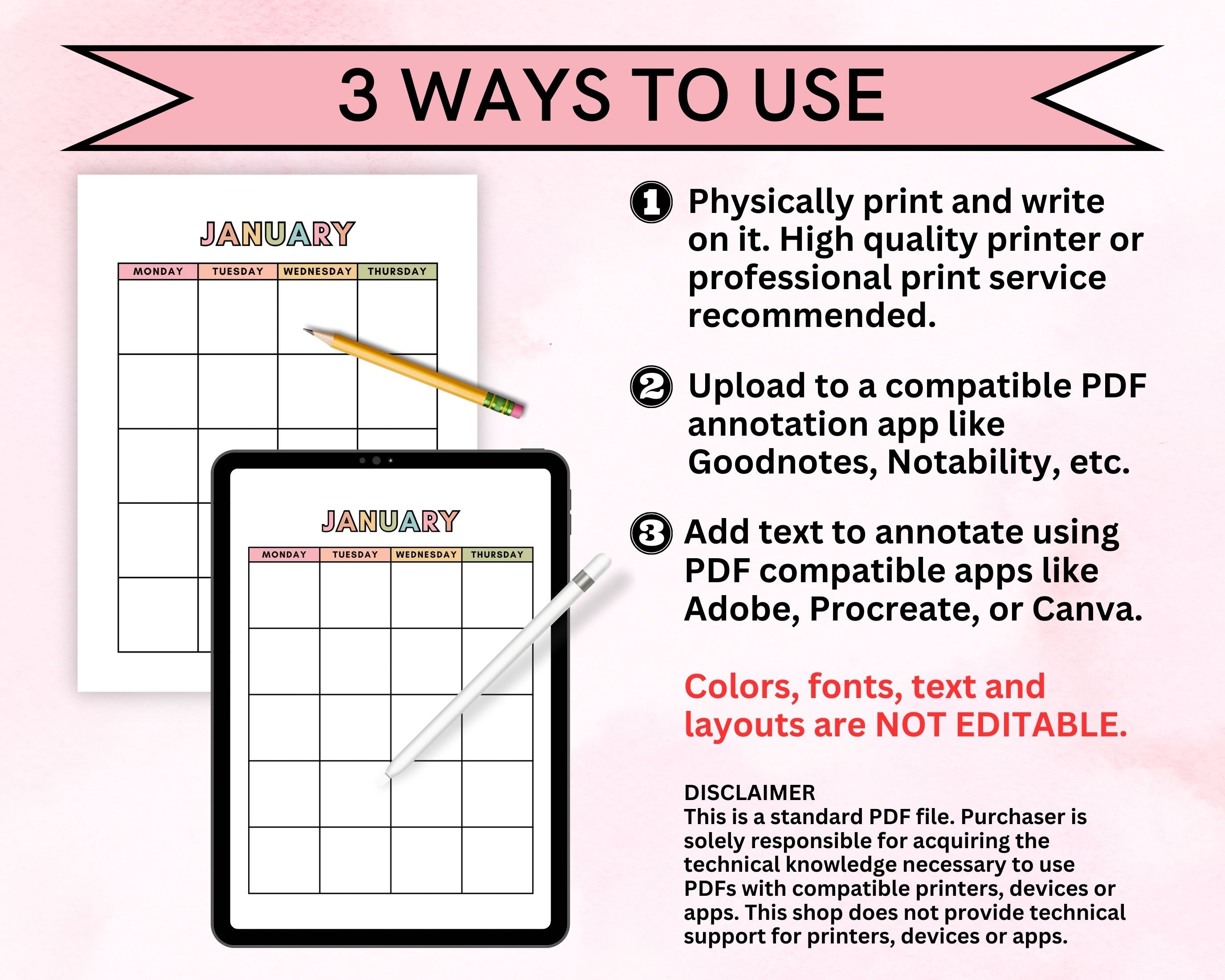 2 Page Monthly Calendar Spread 2023 2024 Monthly Calendar - Etsy