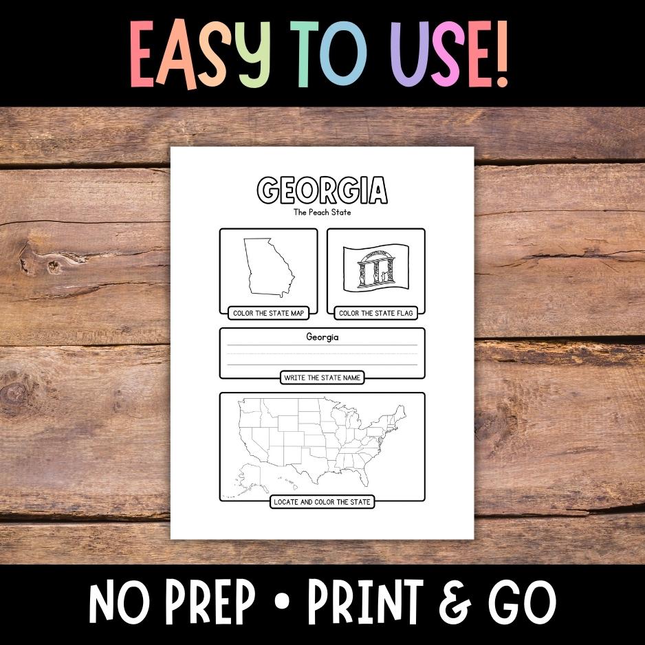 50 States Worksheets, United States Coloring Pages, Writing State Name ...