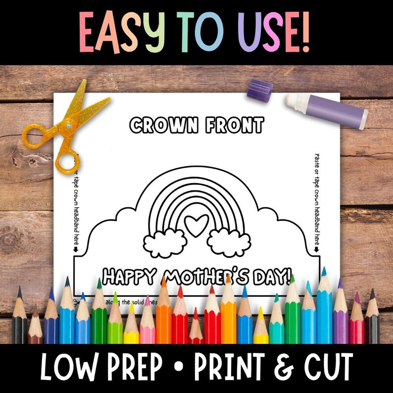 Mother’s Day Craft, Mom Paper Crown, Mothers Day Activities, Paper ...