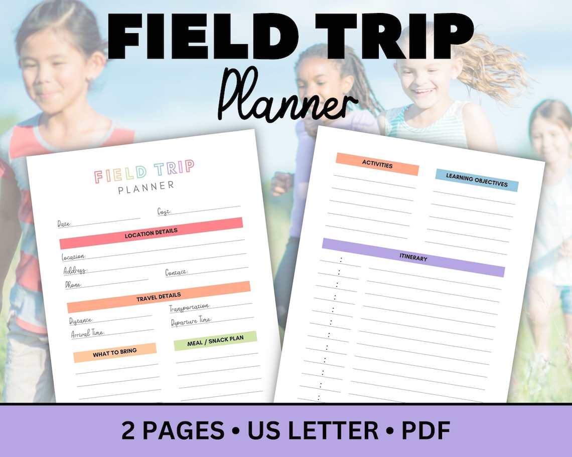 Field Trip Planner Printable, PDF Plan for Field Trip, Teacher Planner ...