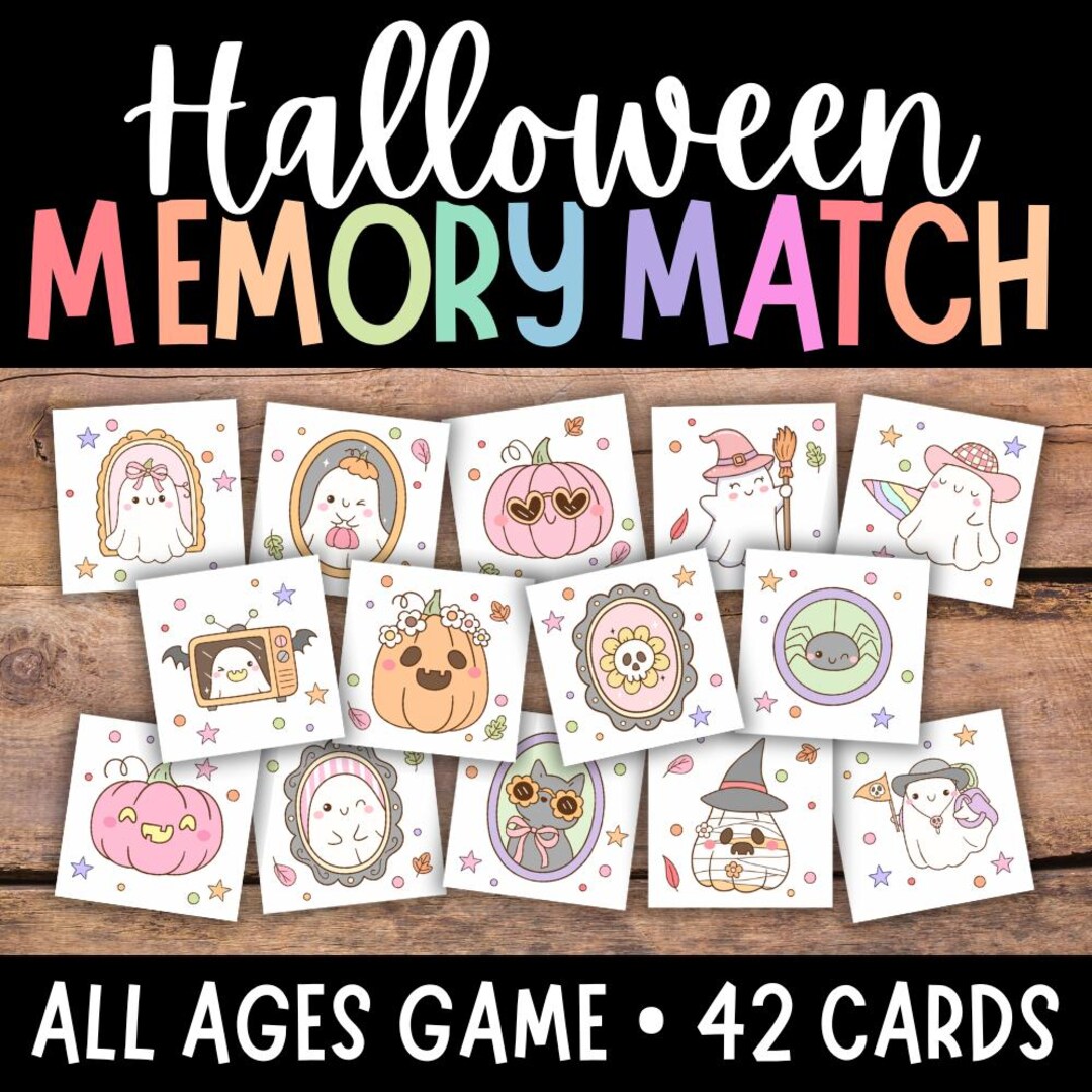 HALLOWEEN Card Game, Memory Match Cards, Pattern Recognition (PDF) - Etsy