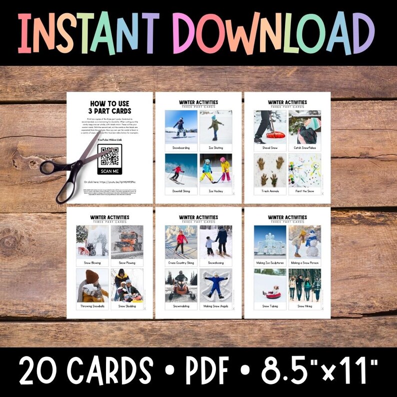 Winter Nomenclature, 3 Part Cards, Winter Activities, Montessori ...