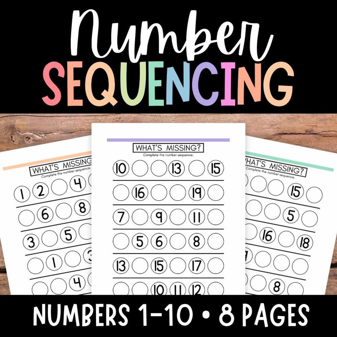 Number Sequencing Worksheets, Math Counting Activity for Toddlers ...