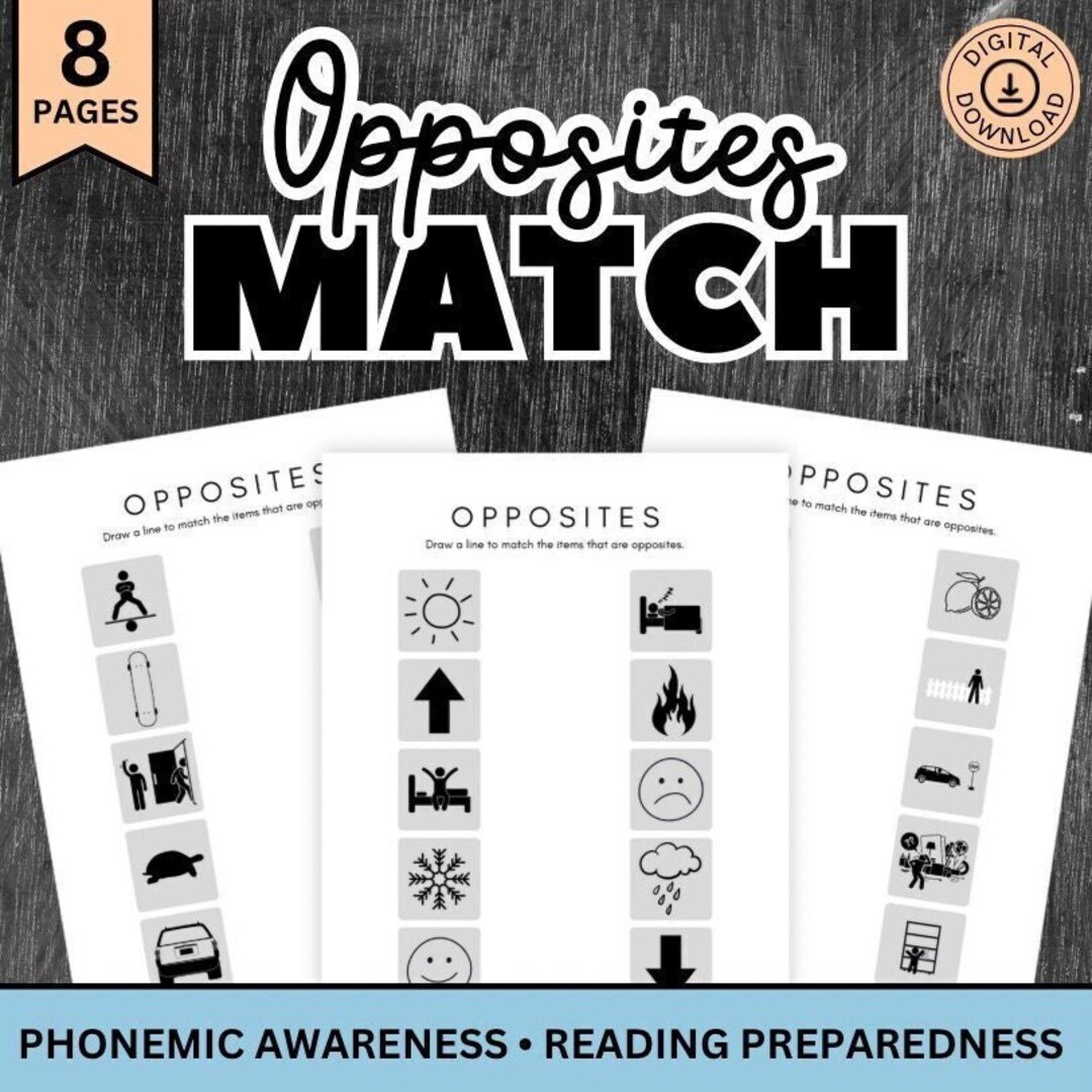 Opposites Worksheets, Visual Discrimination Activity, Discernment ...