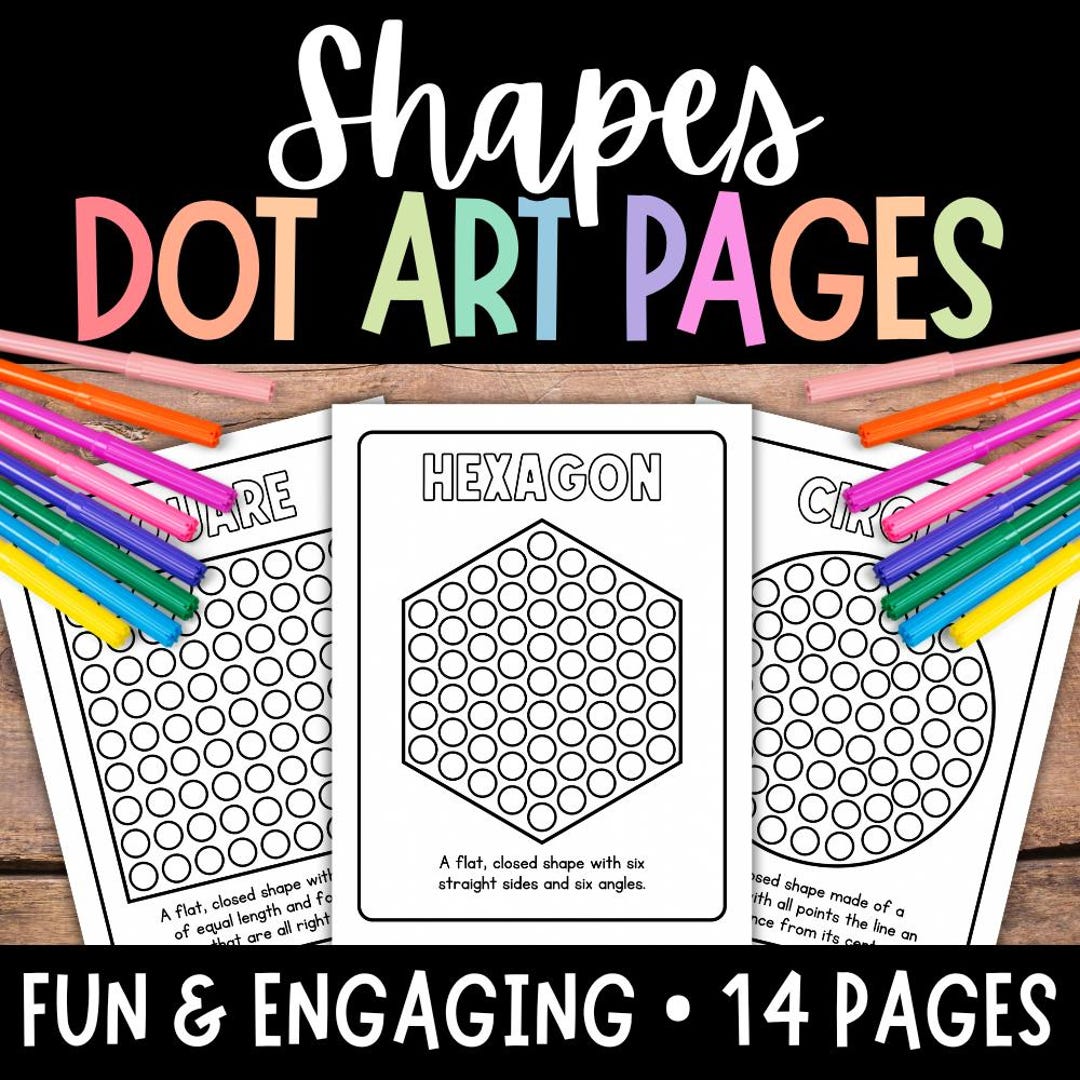 Shapes Dot Art, Shape Dot Marker Worksheets, Shapes Activity Pages ...