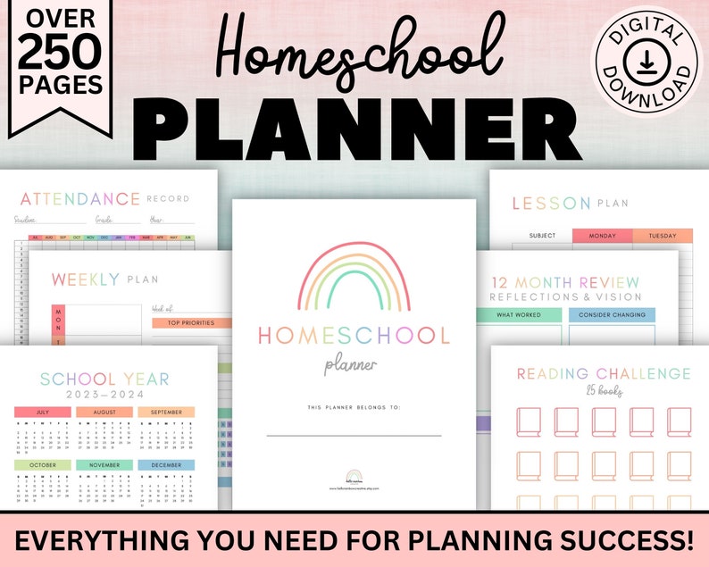 Homeschool Planner Printable Homeschool Planner 2023 2024 - Etsy