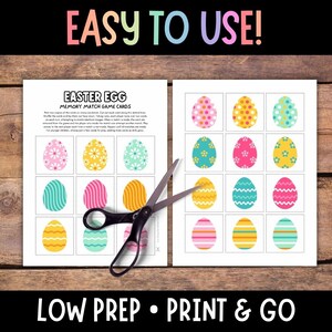 EASTER Memory Match Game, Easter Egg Matching Game, Easter Card Game ...