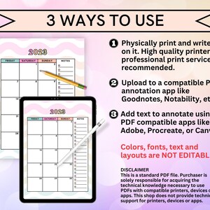 2 Page Monthly Calendar Spread, 2023 2024, Monthly Calendar Planner ...