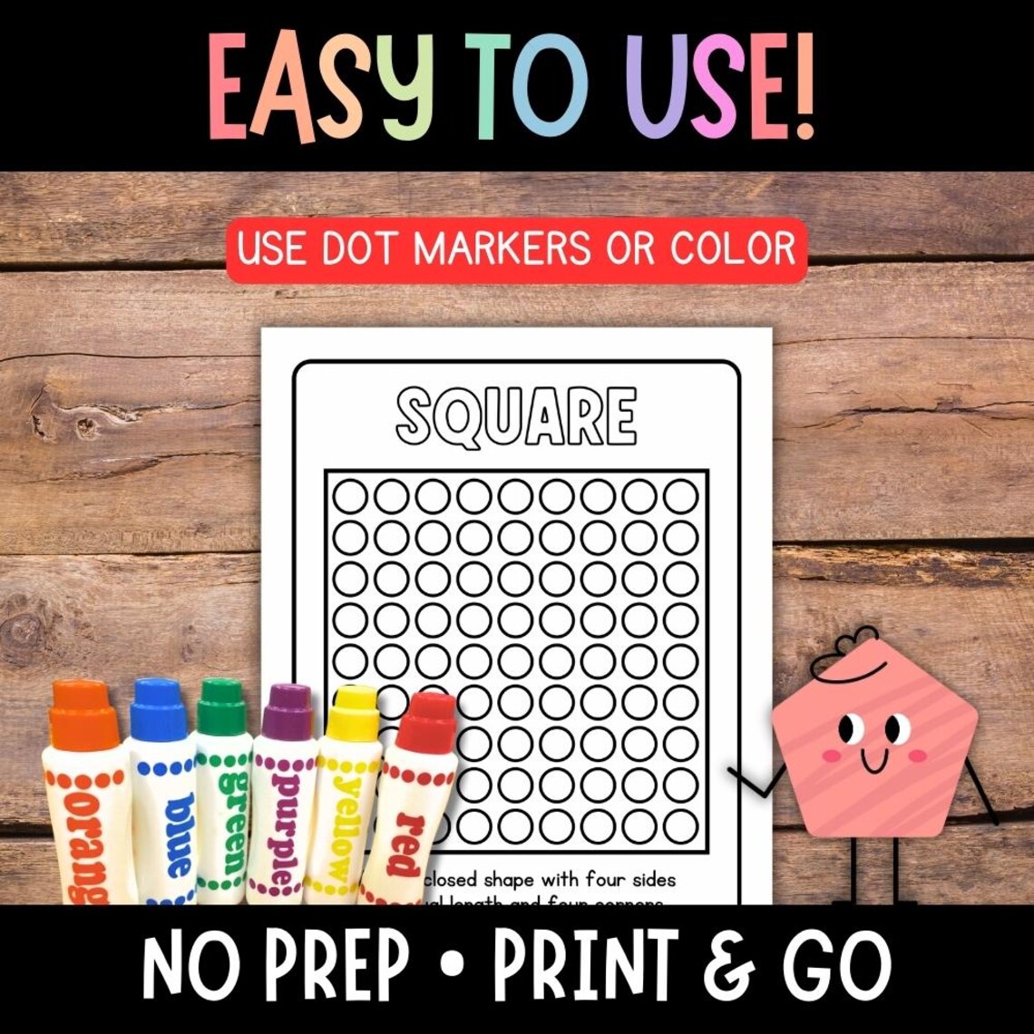 Shapes Dot Art, Shape Dot Marker Worksheets, Shapes Activity Pages ...