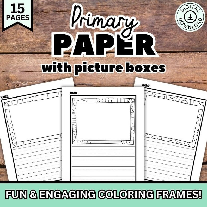 Printable Handwriting Practice Sheets, Primary Paper With Picture Boxes ...
