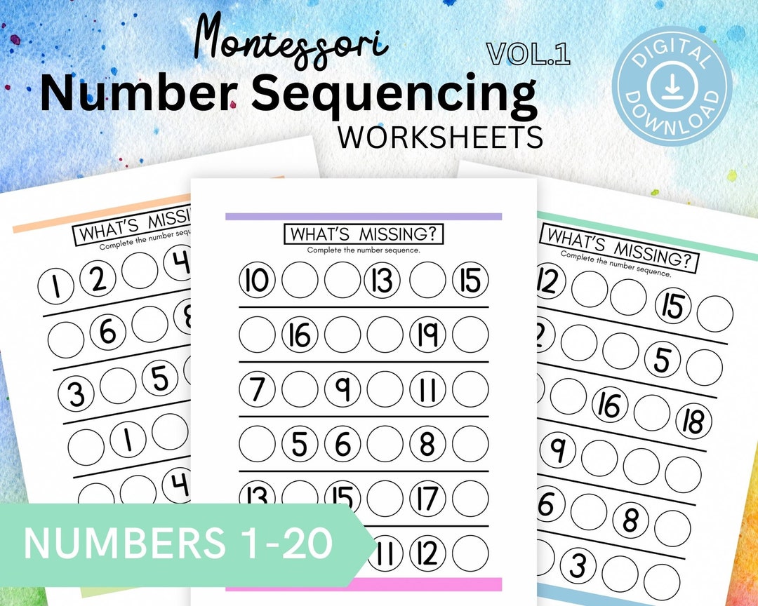 Number Sequencing Worksheets, Math Counting Activity for Toddlers ...