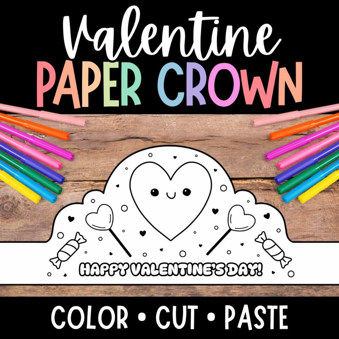 Valentine’s Day Craft, Heart Paper Crown - Etsy
