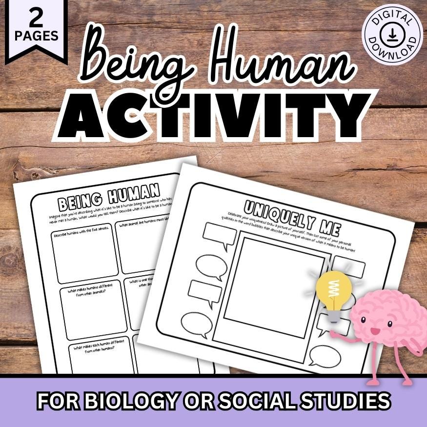 Being Human Activity, Human Anatomy, Worksheet, Handout, Homework ...