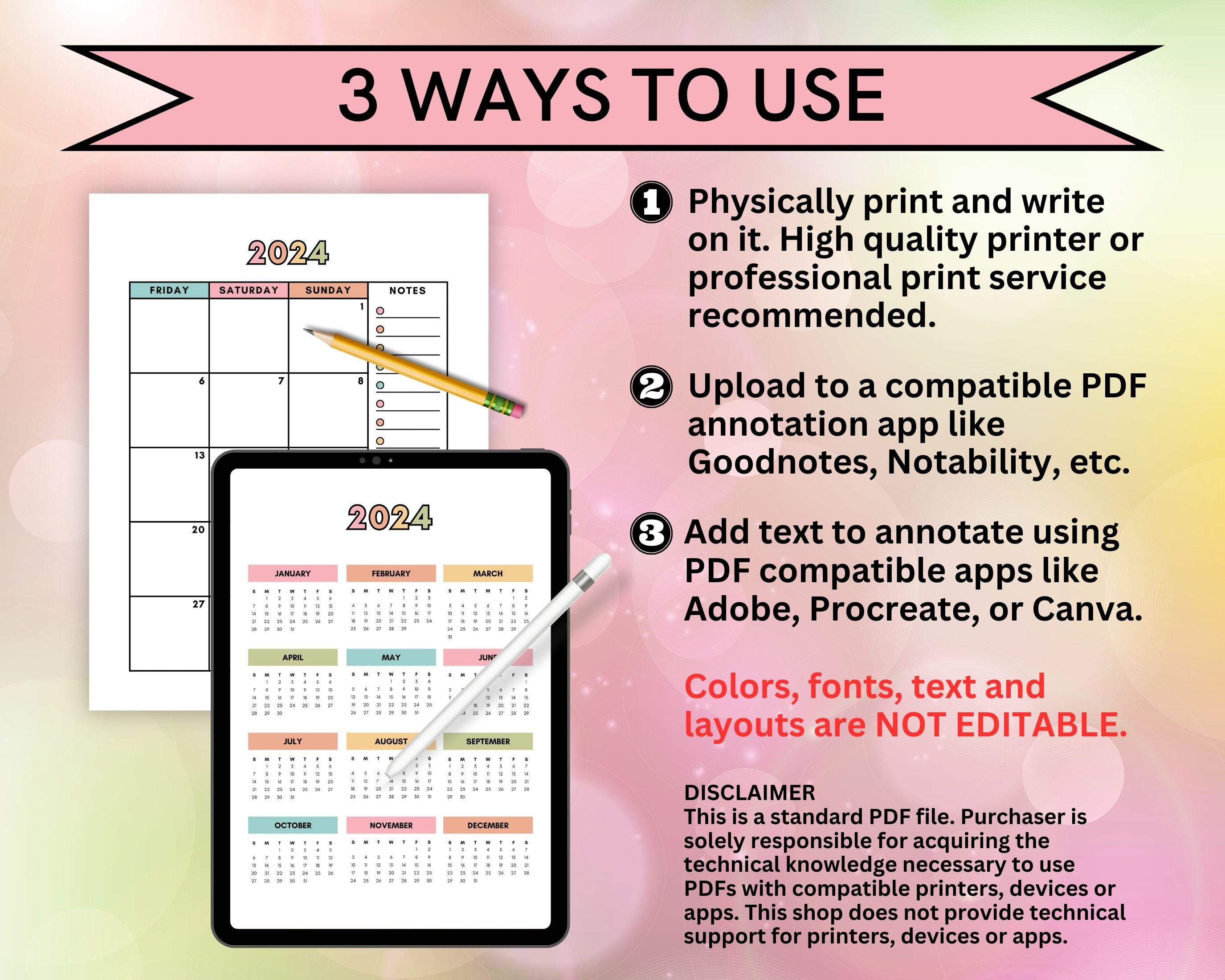 2 Page Monthly Calendar Spread, 2023 2024, Monthly Calendar Planner ...