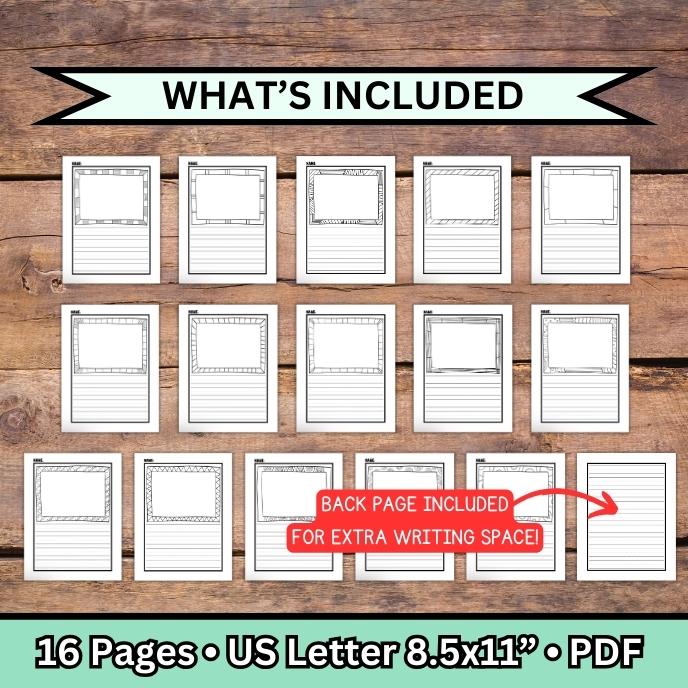 Printable Handwriting Practice Sheets, Primary Paper With Picture Boxes ...