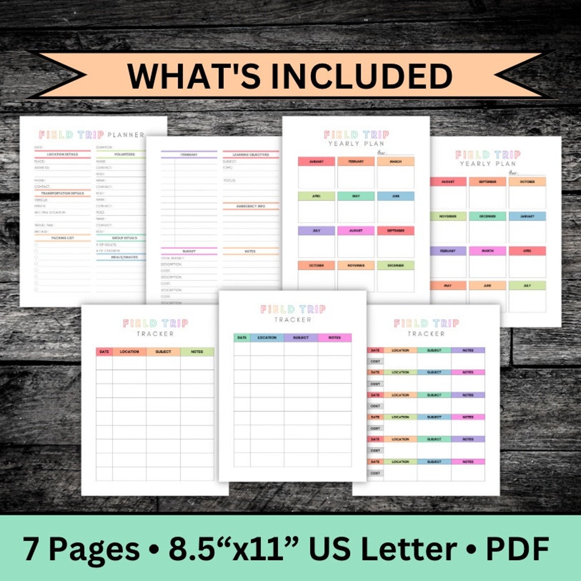 Field Trip Planner Pack Printable, PDF Plan a Field Trip, Teacher Plan ...
