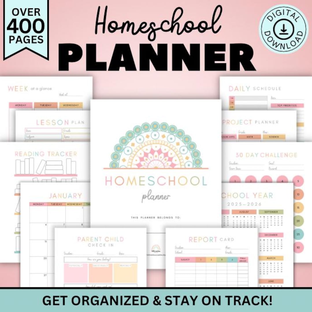 Homeschool Planner Printable, Homeschool Planner, 2025 2026, Homeschool ...