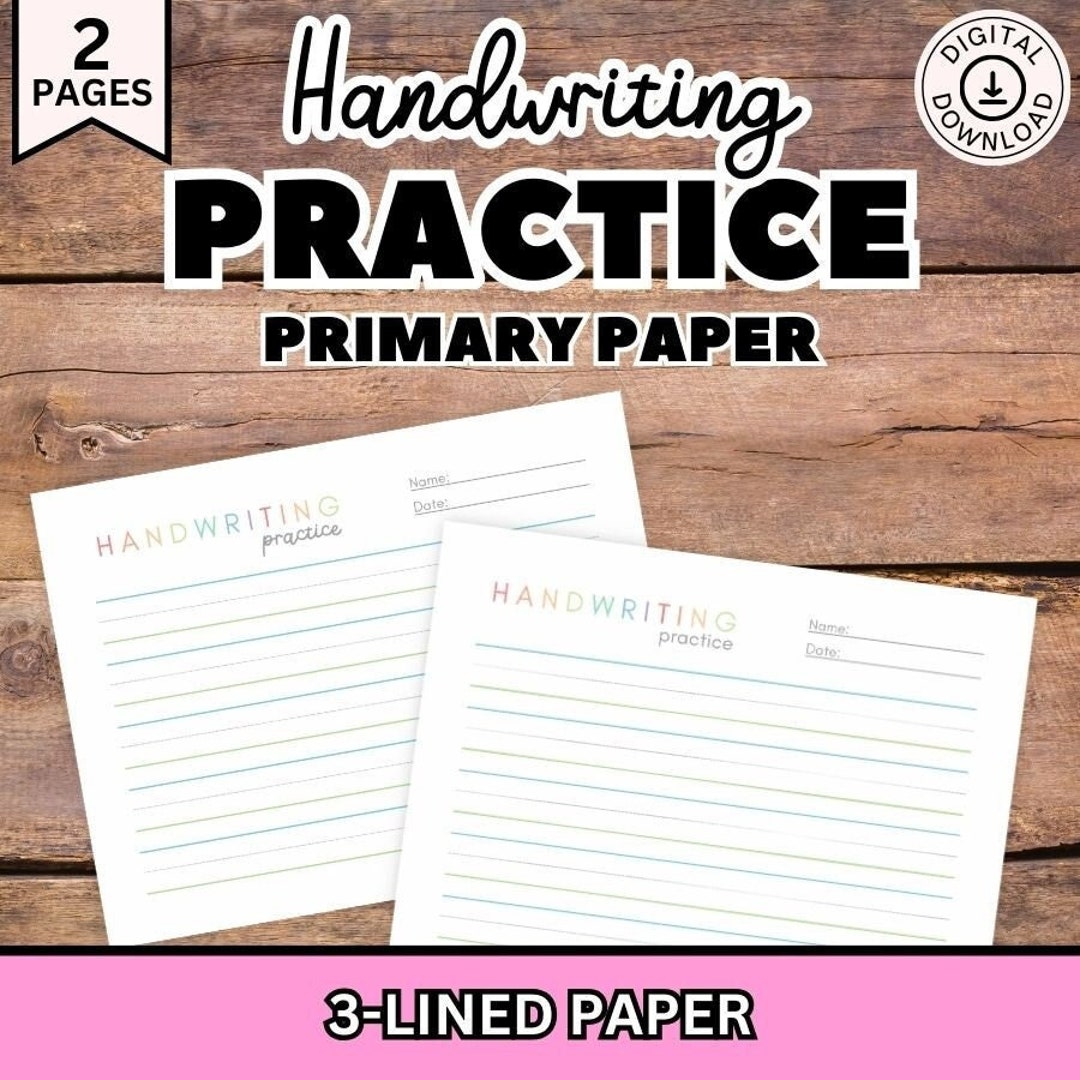 Horizontal Primary Paper, Preschool Handwriting Pages, Kindergarten ...