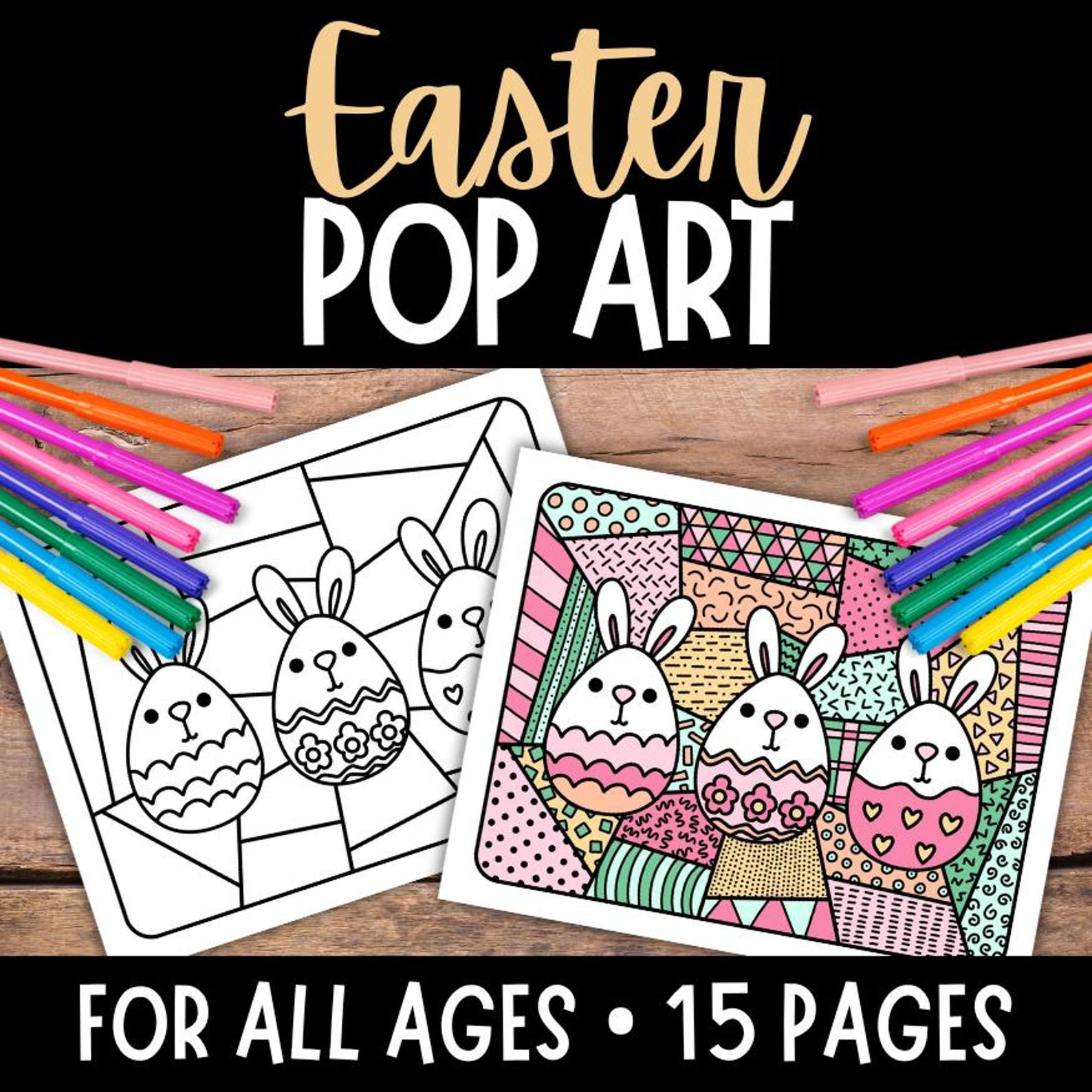 EASTER Coloring Pages, Easter Coloring Sheets, Pop Art Coloring Pages ...