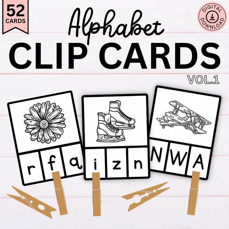 Beginning Sounds Clip Cards, Montessori Materials Printable, Montessori ...