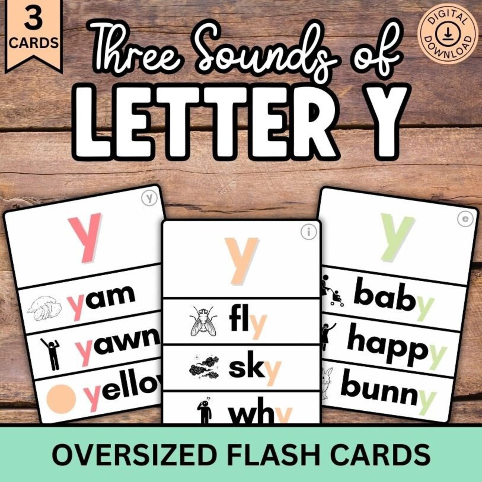 Three Sounds of Letter Y, Y as a Vowel, Y Consonant Sound, Phonics ...