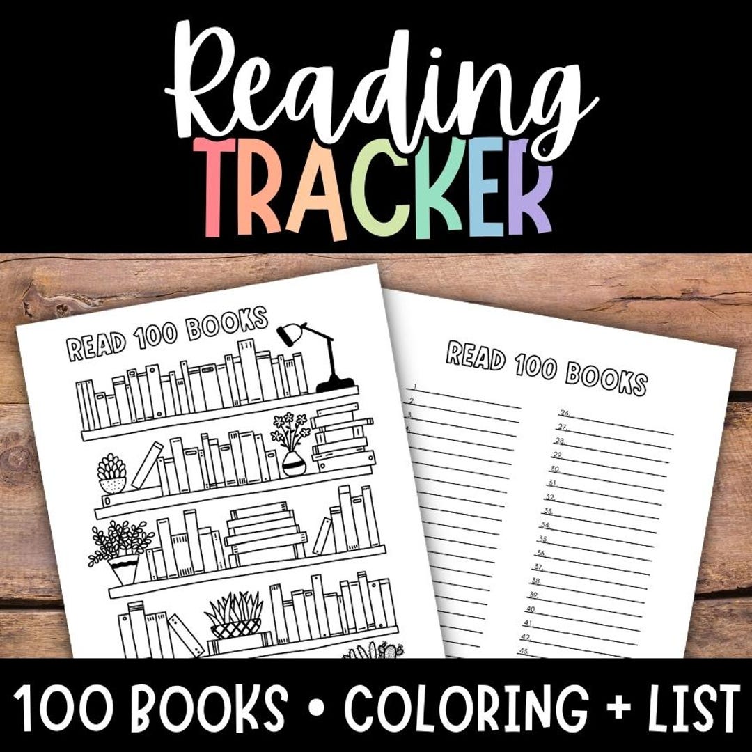 Book Reading Tracker Printable, Reading Log for Adults or Kid, Reading ...