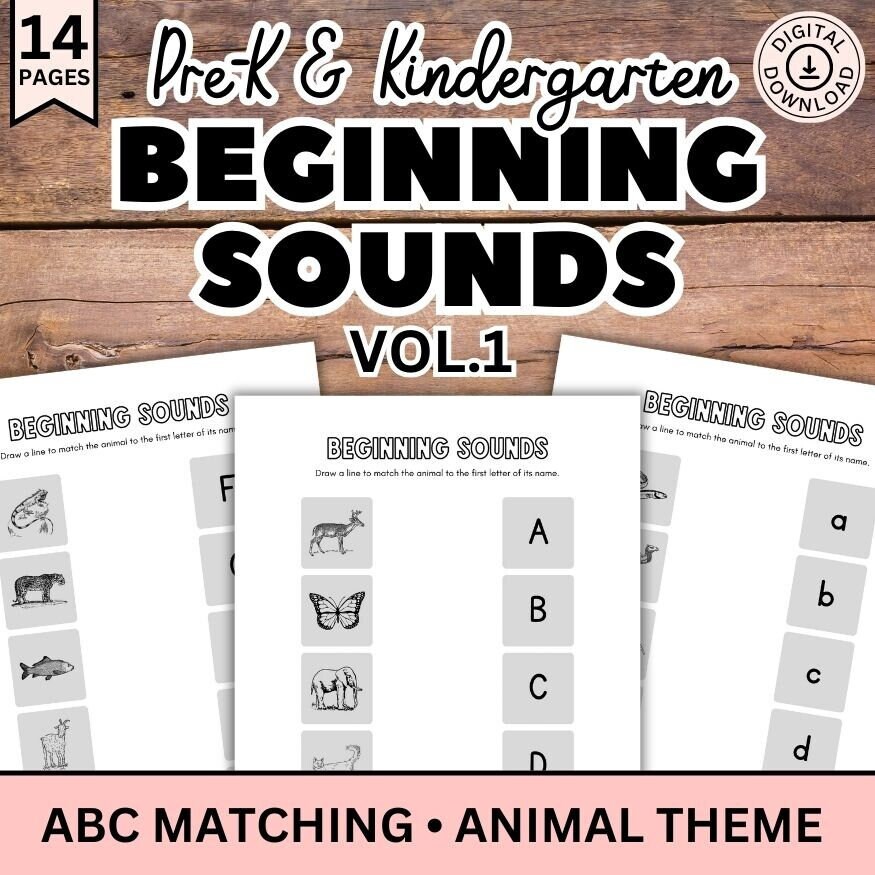 Beginning Sounds Worksheets, Letter Matching, Montessori Materials ...