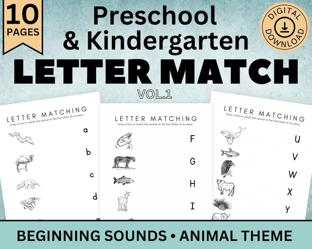 Beginning Sounds Worksheets Letter Matching Montessori - Etsy