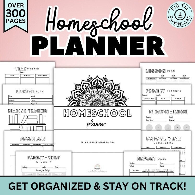 Homeschool Planner, Printable, 2024 2025, Lesson Planner, Planner ...