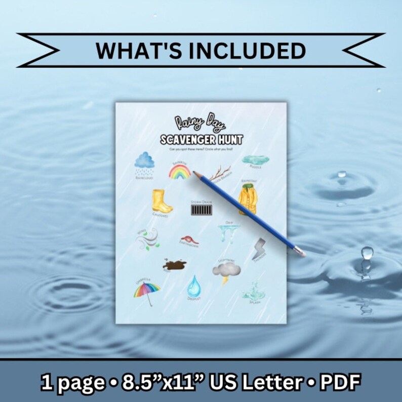 Rainy Day Scavenger Hunt, Outdoor Activities for Kids, Rainy Day ...