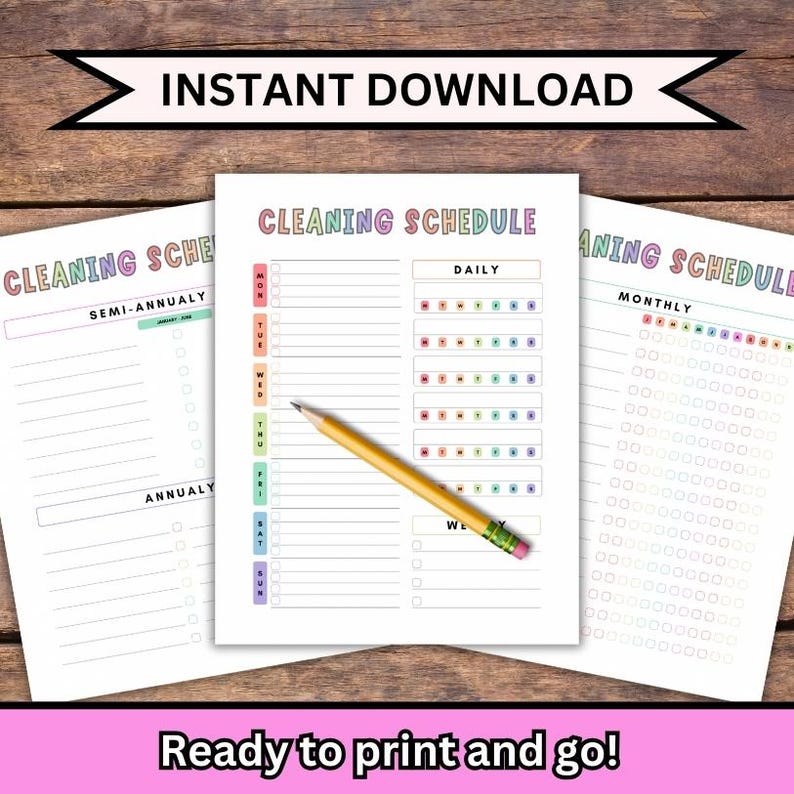 BLANK Cleaning Checklist Printable, Cleaning Schedule Printable, Weekly ...