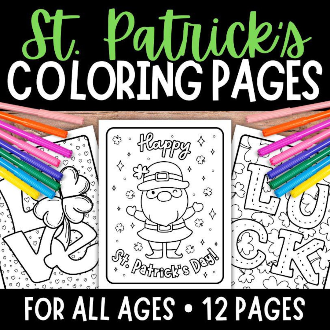 St Patrick’s Day Coloring Pages, St Patrick’s Coloring Sheets, Shamrock ...