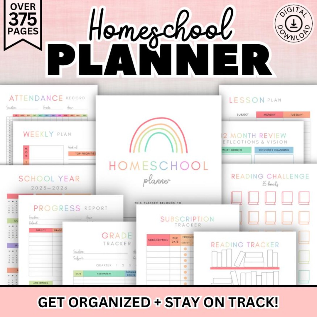 Homeschool Planner, Homeschool Planner Printable, 2025, 2026, Calendar ...