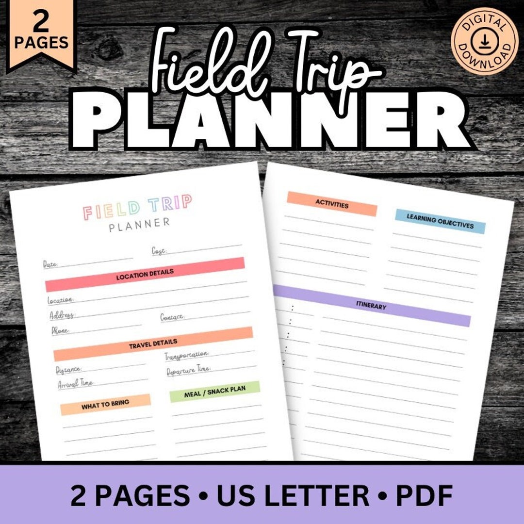 Field Trip Planner Printable, PDF Plan for Field Trip, Teacher Planner ...