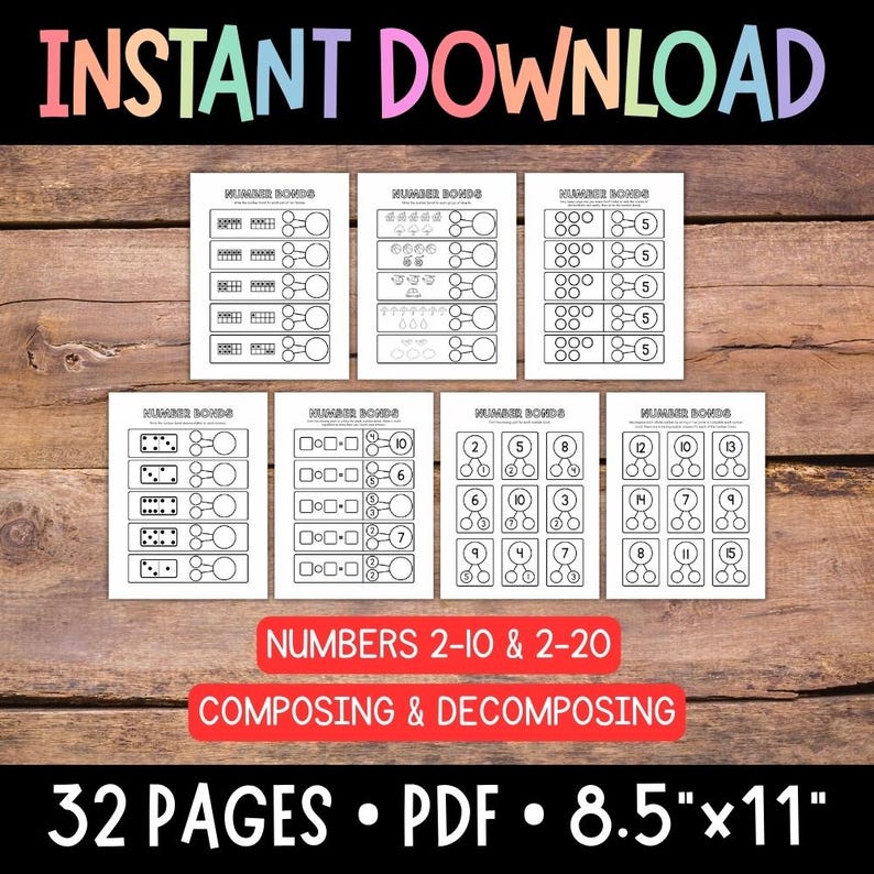 Number Bonds Activities, Kindergarten Math, Composing and Decomposing ...