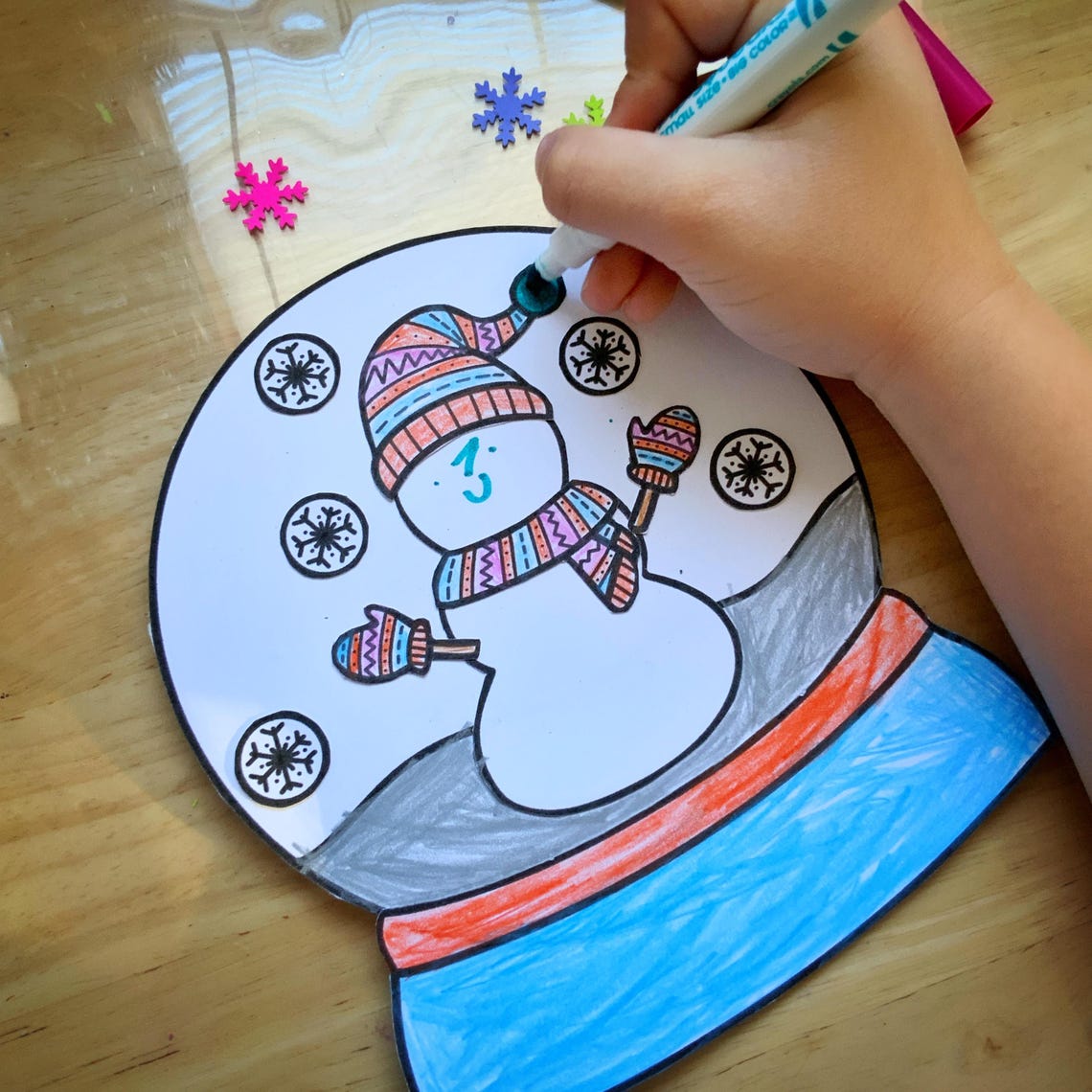 Build a Snow Globe, Snow Globe Craft, Snowman Craft, Printable Snow ...