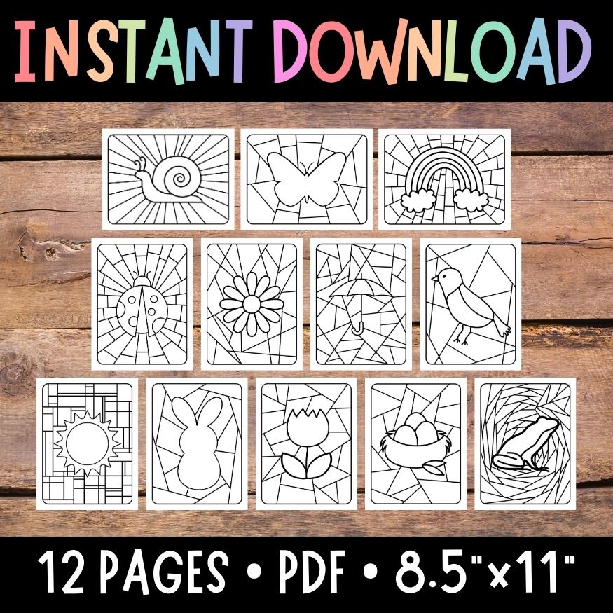 SPRING Coloring Pages, Spring Coloring Sheets, Pop Art Coloring Pages ...