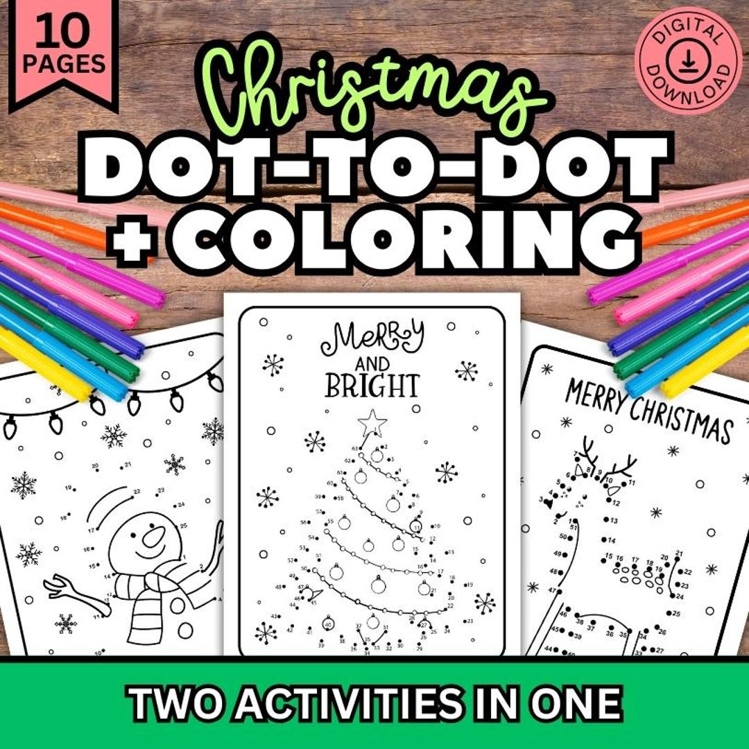 Dot to Dot Christmas, Christmas Coloring Pages, Christmas Art, Holiday ...
