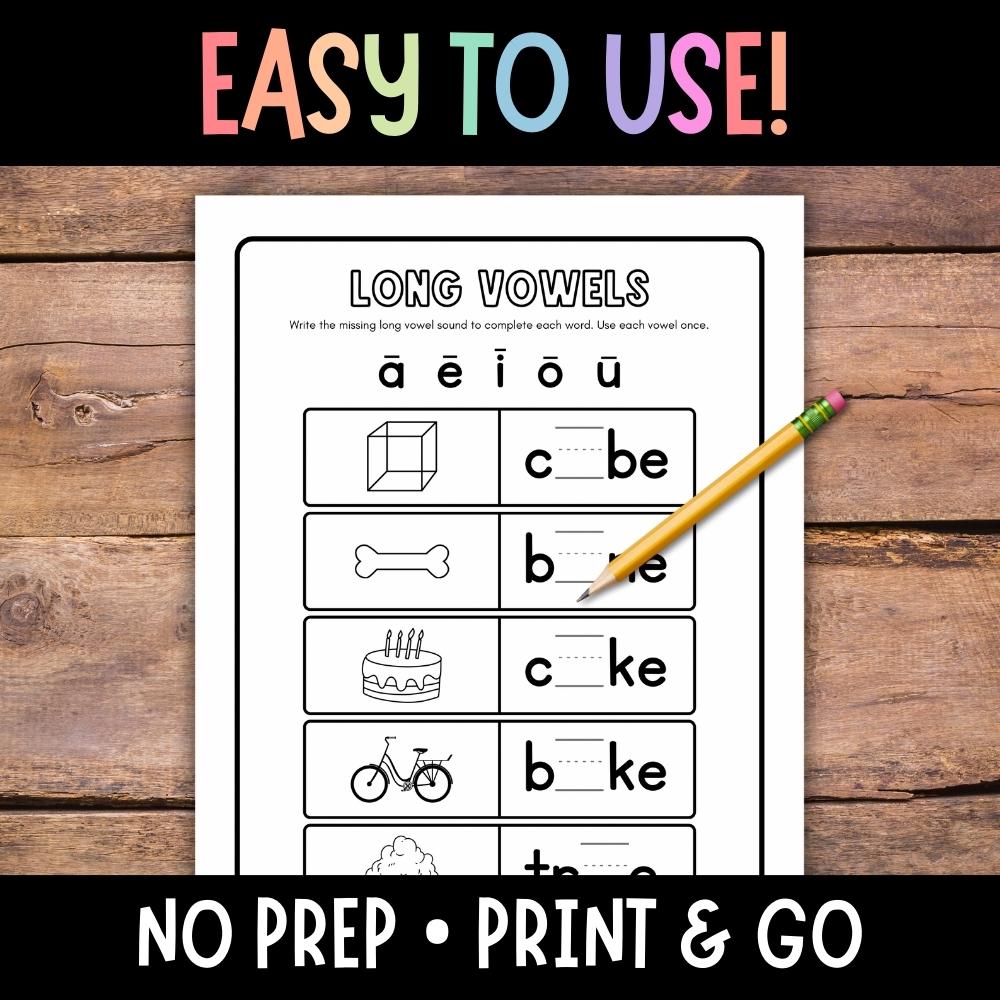 Long Vowels, Vowel Worksheets, Missing Vowels, Vowel Sounds ...