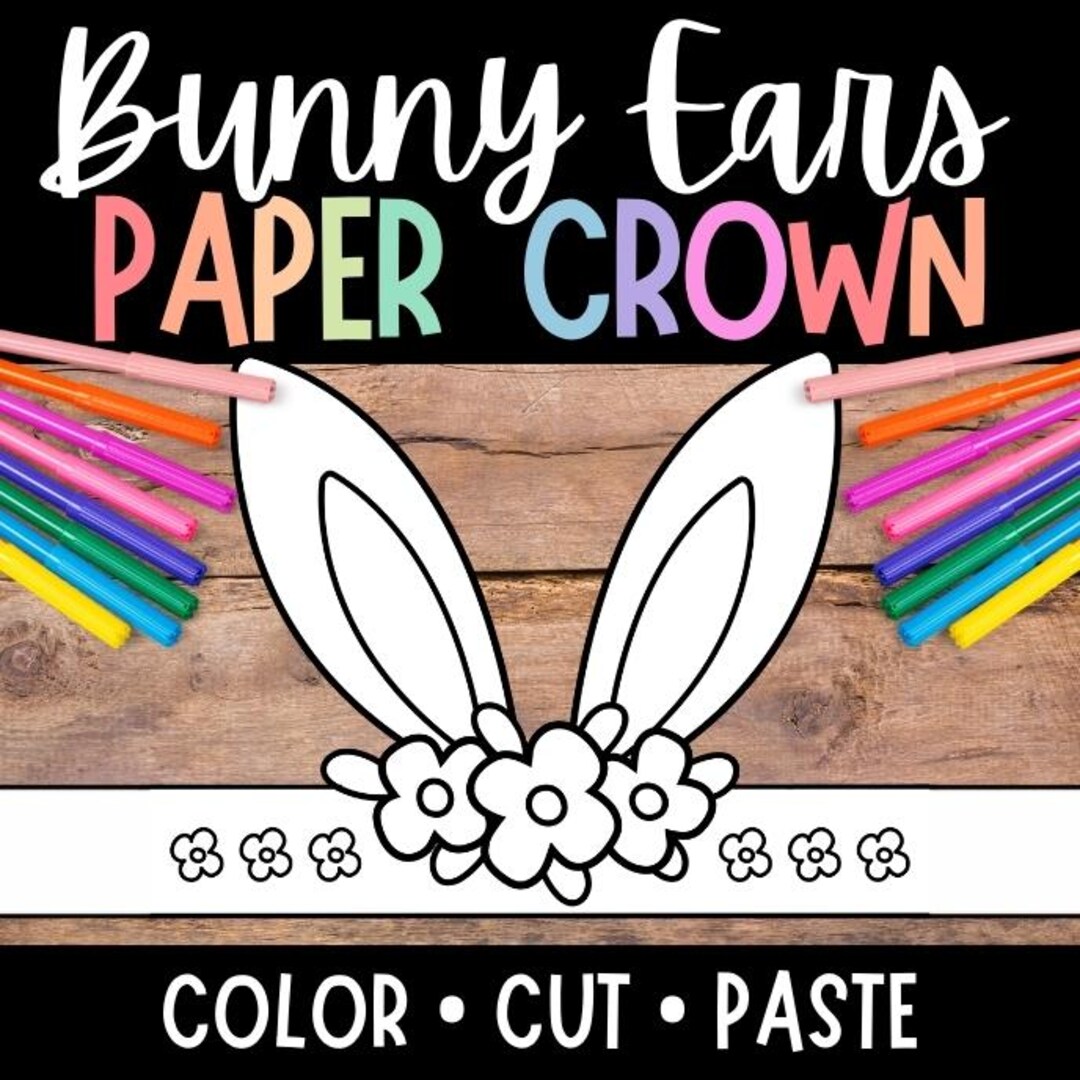 EASTER Bunny Craft, Bunny Ears Paper Crown, Easter Activities, Rabbit ...