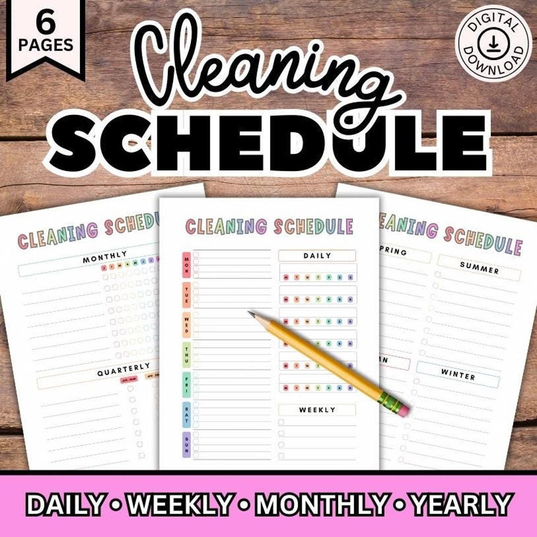 BLANK Cleaning Checklist Printable, Cleaning Schedule Printable, Weekly ...