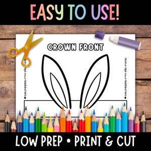 EASTER Bunny Craft, Bunny Ears Paper Crown, Easter Activities, Rabbit ...