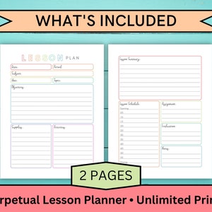 Lesson Plan Printable, Lined Daily Lesson Planner, Teaching Plan Sheet ...