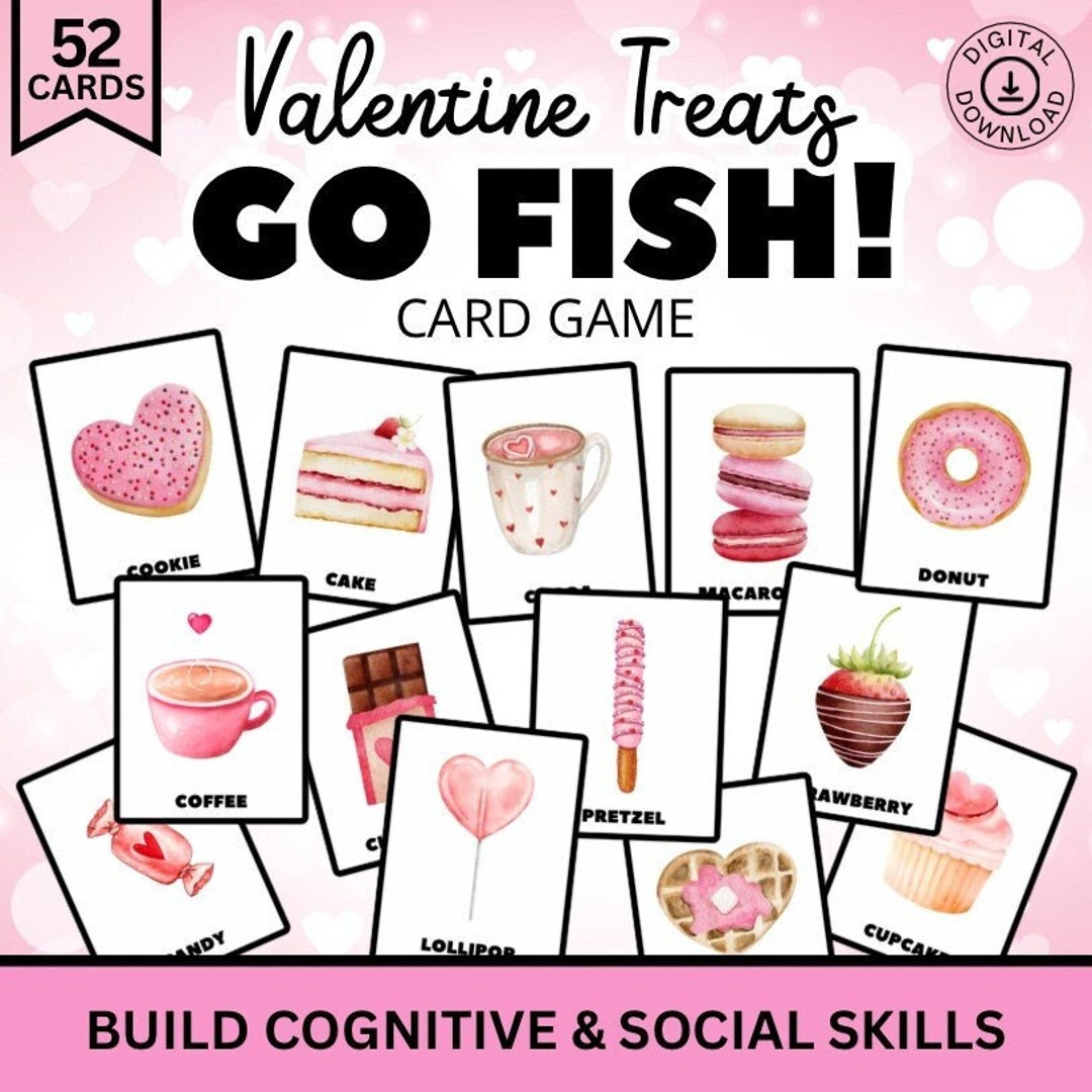 Valentines Go Fish Game, Valentine’s Day Card Game, Printable Go Fish ...