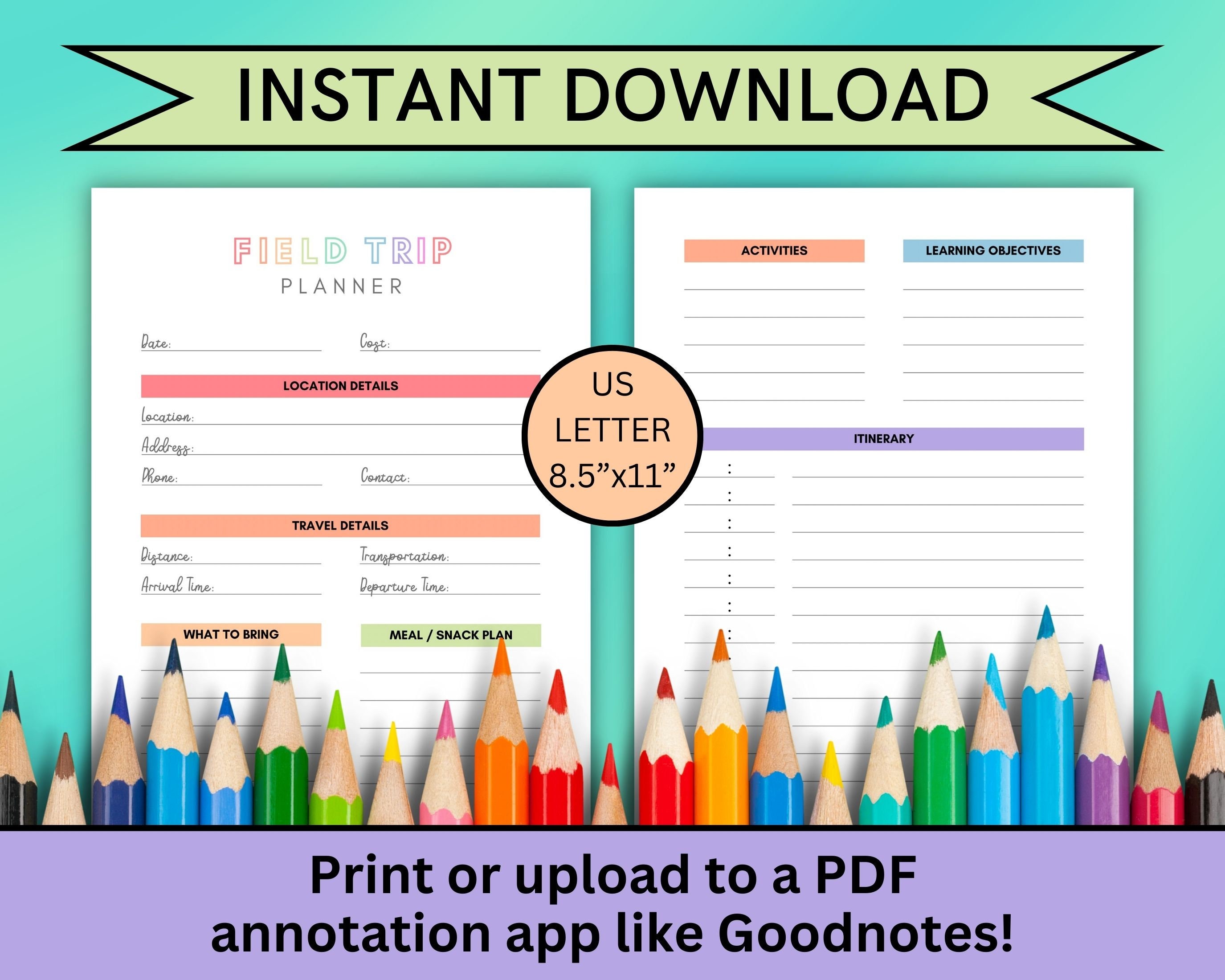 Field Trip Planner Printable, PDF Plan for Field Trip, Teacher Planner ...